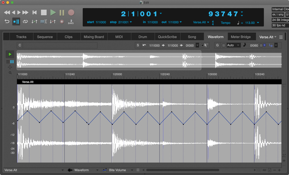 Digital Performer Waveform Editor Tools